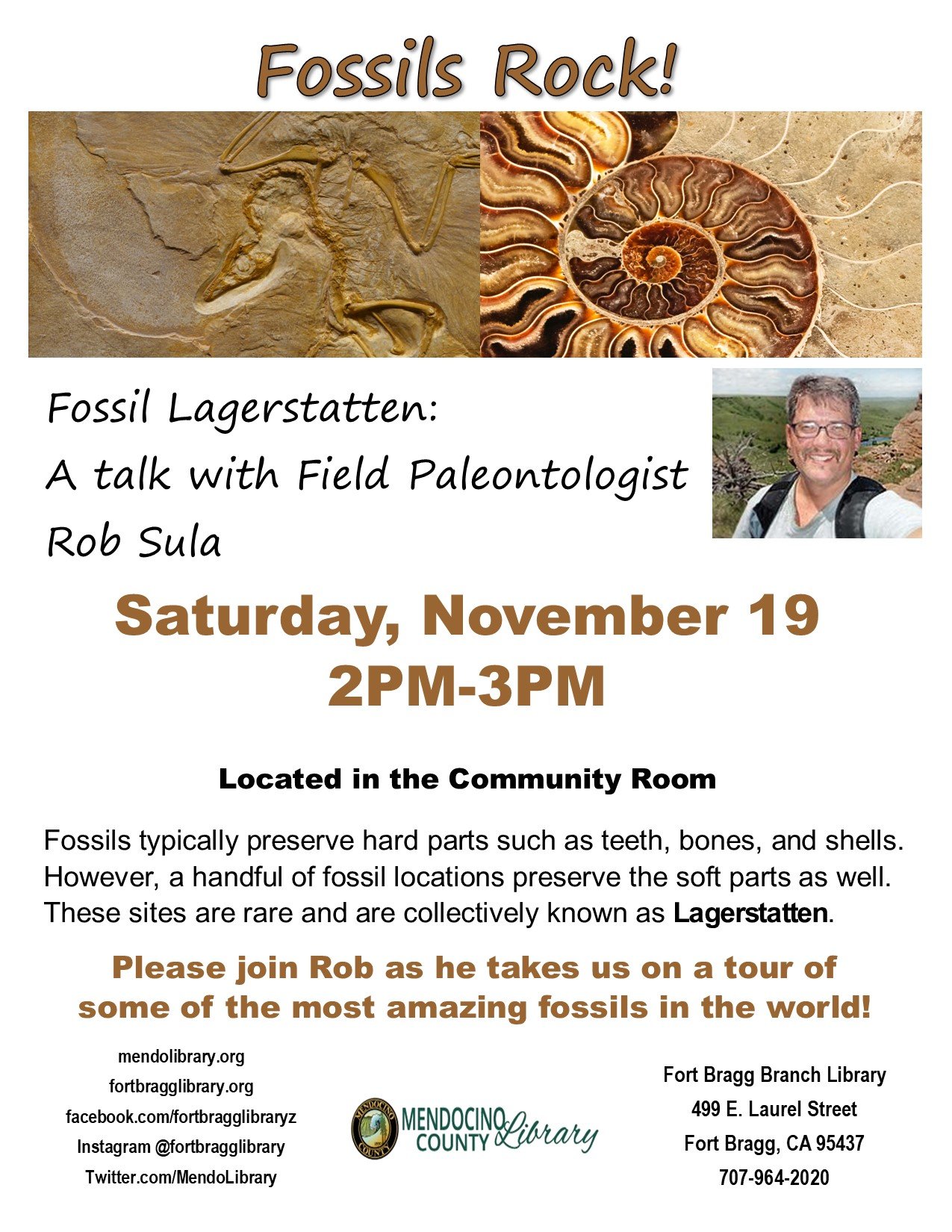 Fossils Rock! A Talk With Field Paleontologist, Rob Sula - Fort Bragg ...