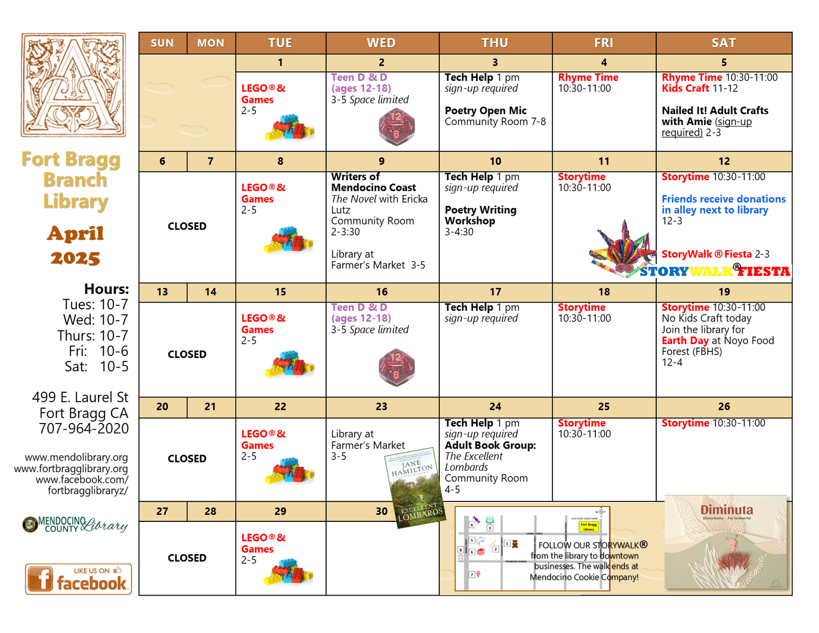 April 2025 Calendar of Events - Fort Bragg Library