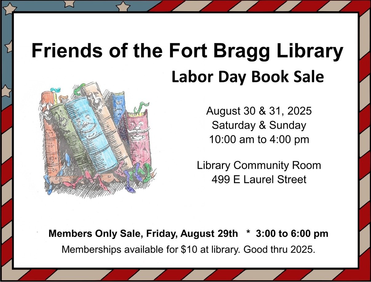 Labor Day Book Sale 2025 - Fort Bragg Library
